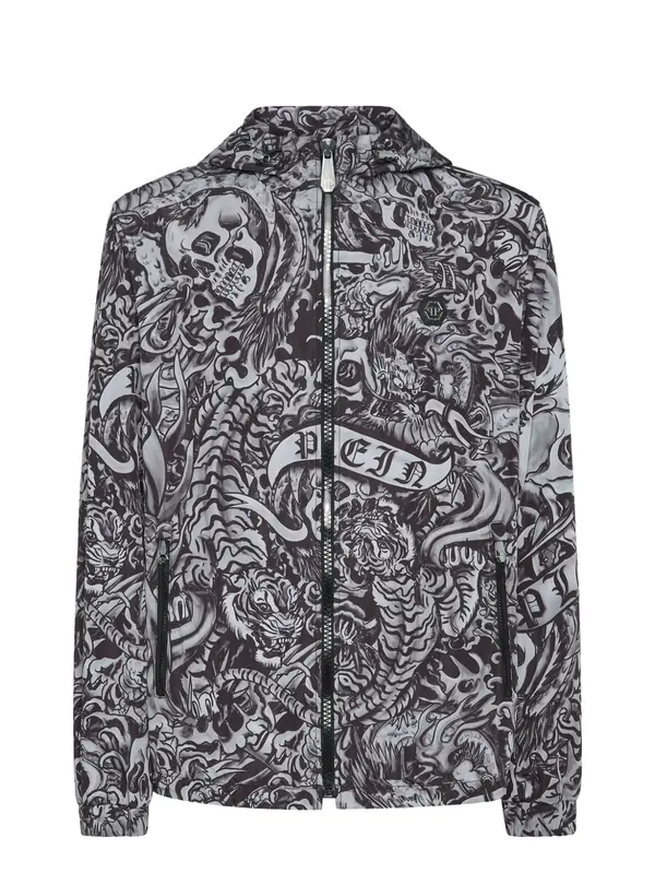Philipp Plein Tattoo Windbreaker - Black
