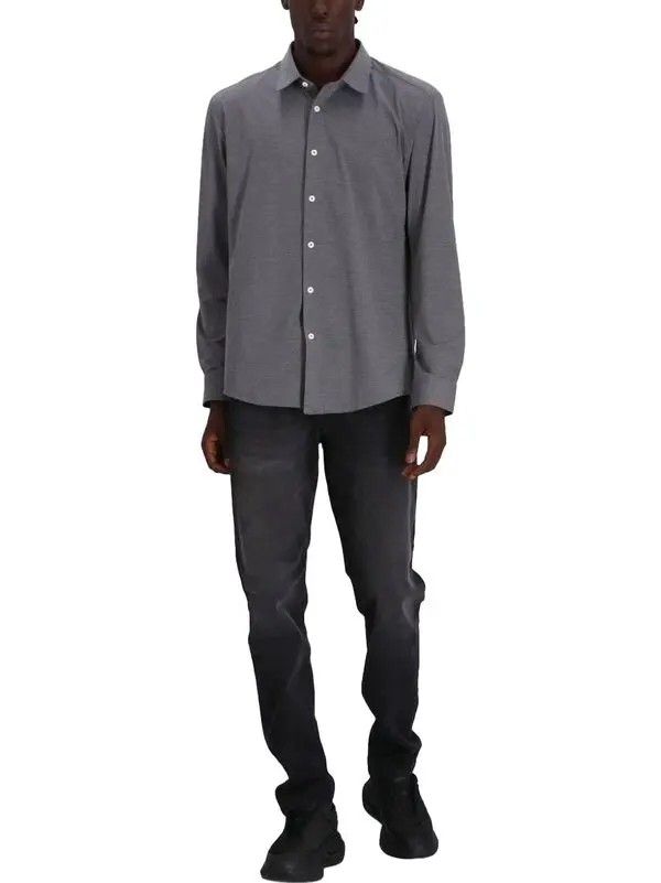 BOSS Slim-fit Performance-stretch Jersey Melange Shirt - Grey
