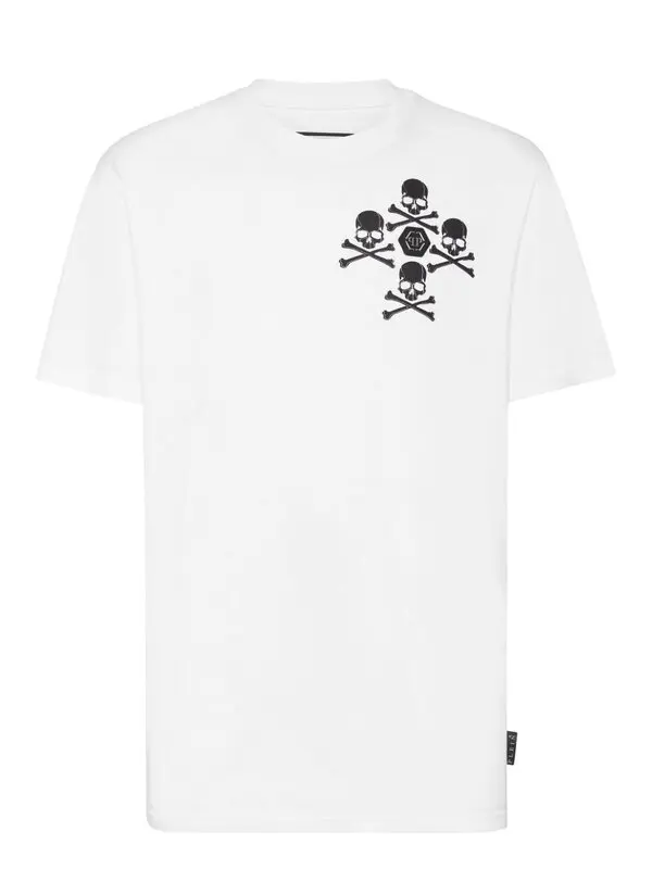 Philipp Plein Ss Skull And Bones T-shirt - White