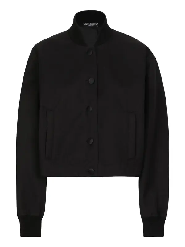 Dolce & Gabbana Buttoned Long-sleeve Windbreaker - Black