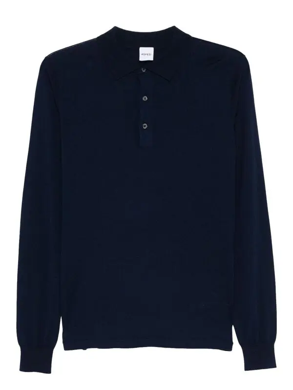 Aspesi Wool Polo Shirt - Blue