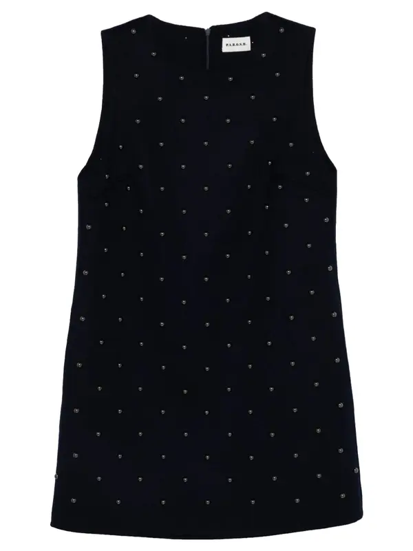 P.a.r.o.s.h Stud-embellished Wool Dress - Blue