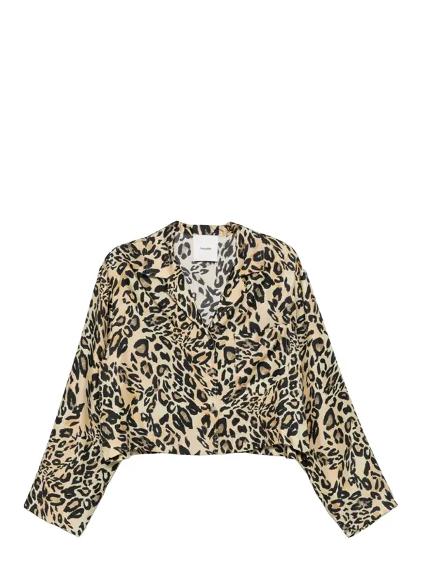 Nanushka Cropped Long-sleeve Shirt - Neutrals