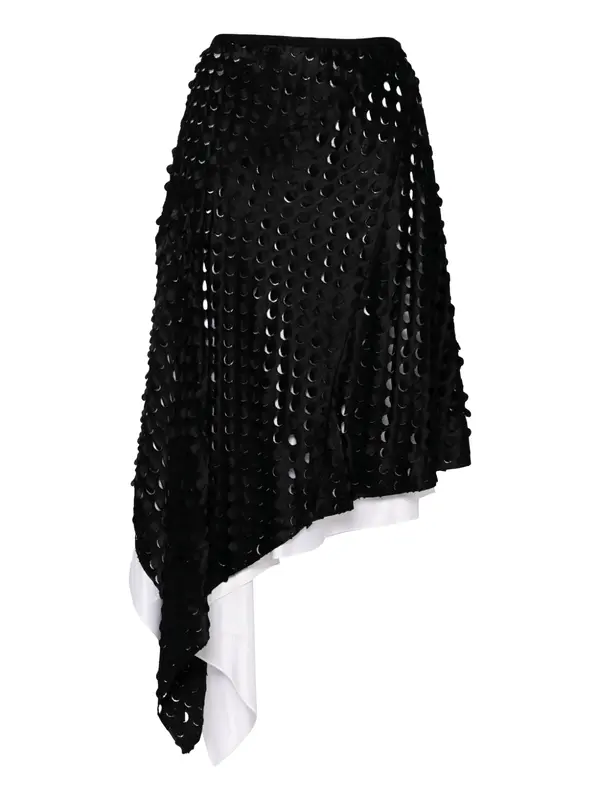 Helmut Lang Hole-punched Scarf Hem Skirt - Black