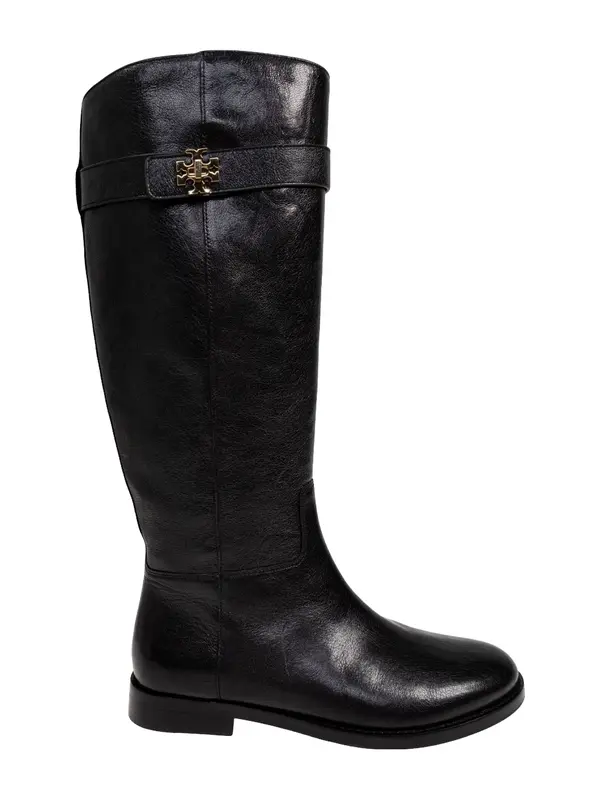 Tory Burch T Lock Knee High Boots - Black