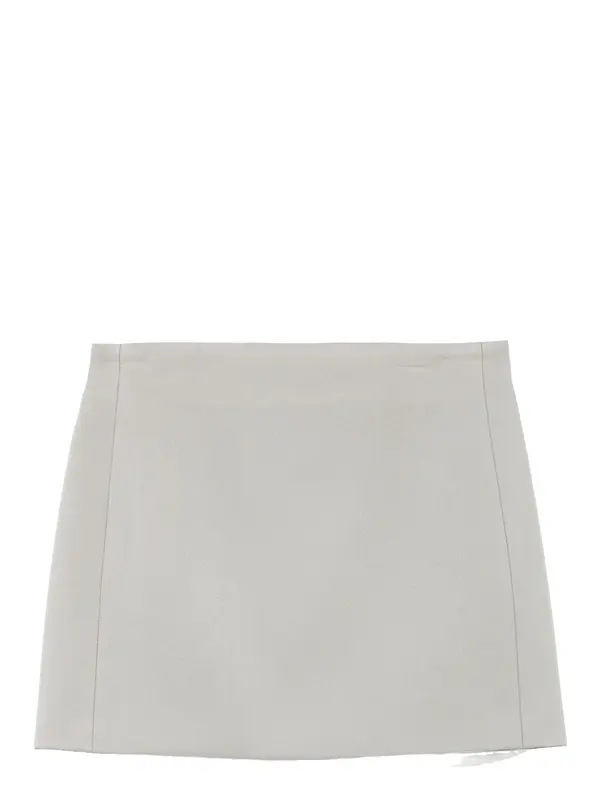 Wardrobe.NYC Virgin Wool Mini Skirt - Grey