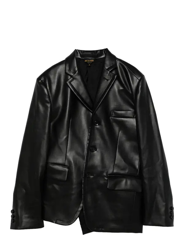 Comme Des Garçons Asymmetric Faux Leather Jacket - Black