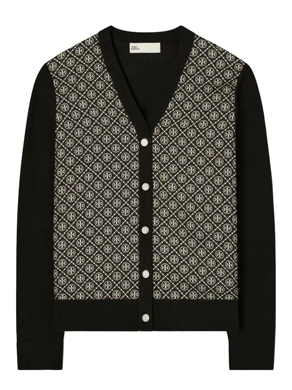 Tory Burch Silk-front Cardigan - Black