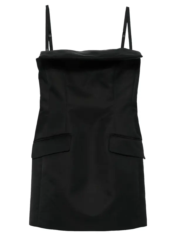 Sportmax Square-neck Mini Dress - Black