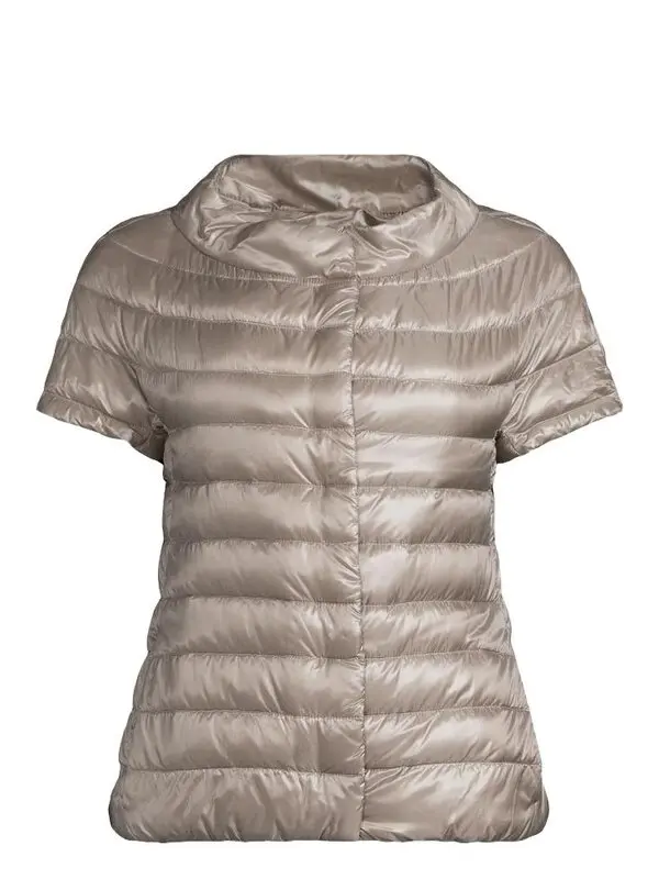 Herno Iconico Emilia Cap-sleeve Down Puffer Jacket - Tortora