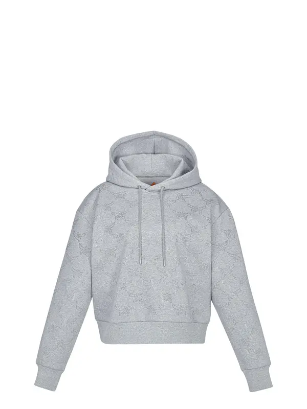 Mcm Crystal Monogram Hoodie - Melange Grey