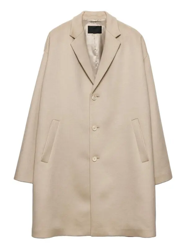 Prada Three-button Oversized Coat - Neutral