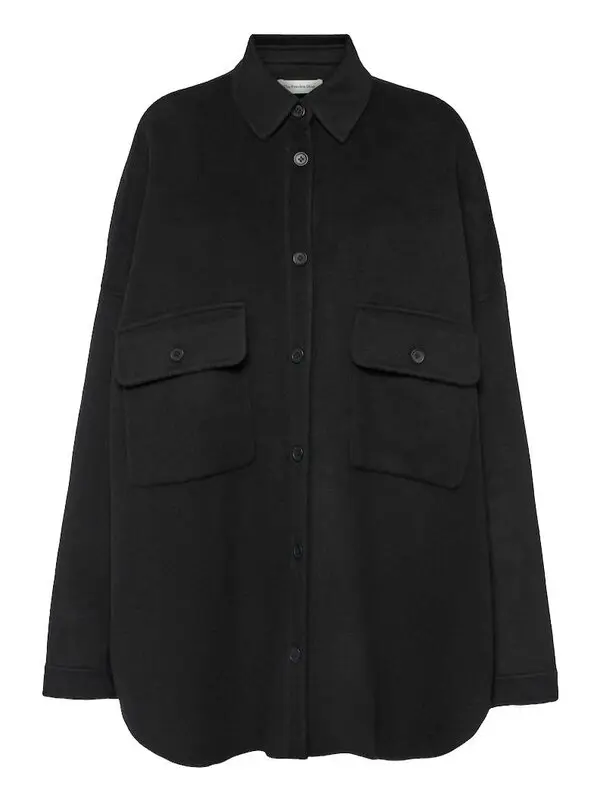 THE FRANKIE SHOP Dallas Wool-blend Shirt Jacket - Black