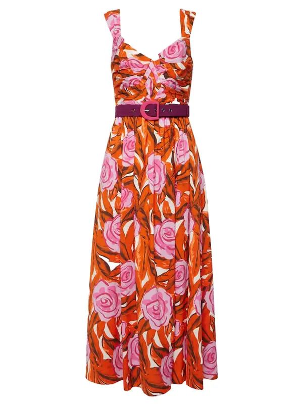 Diane Von Furstenberg Artie Cotton-blend Midi Dress - Multicoloured