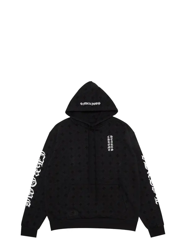 Chrome Hearts Monogram Vertical Logo Hoodie - Black