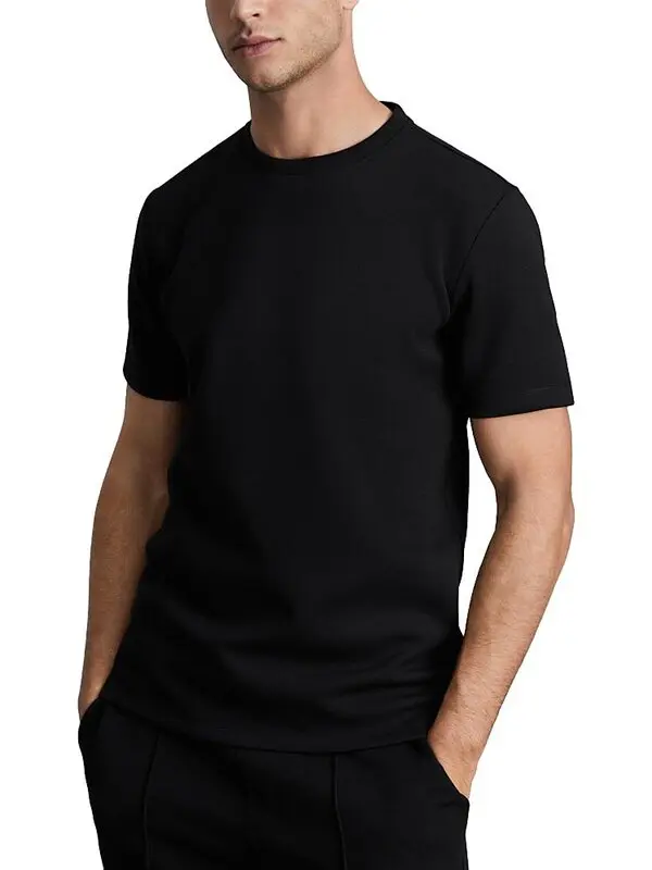REISS Bradley Interlock Tee - Navy Blue