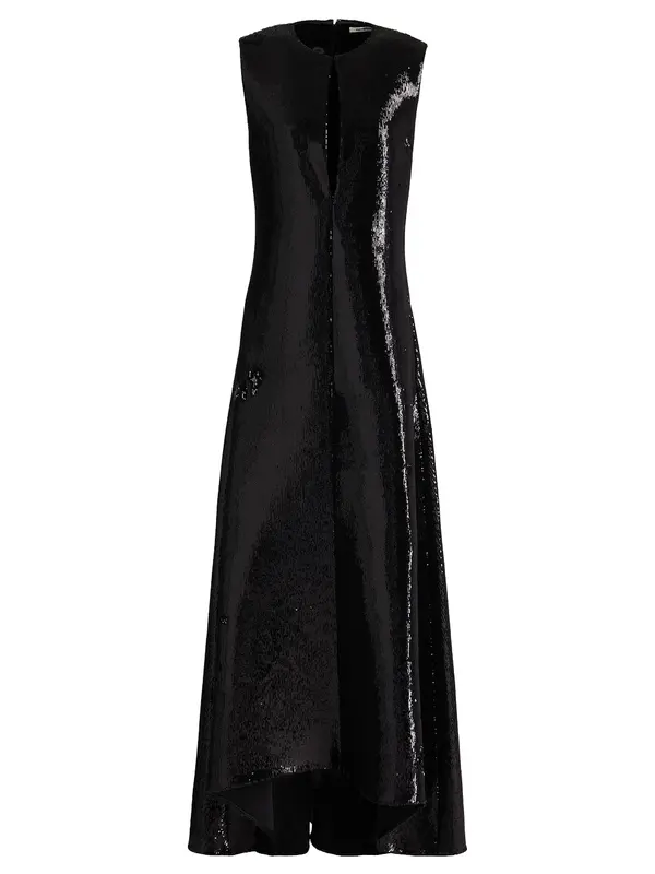 PETER DO Sequined Neoprene Maxi Dress - Black