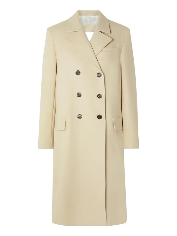 PETER DO Cutout Double-breasted Wool-blend Coat - Beige