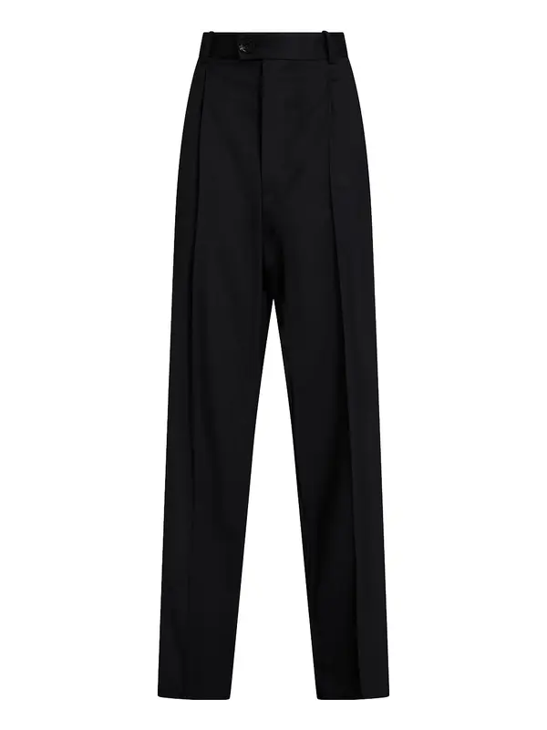 PETER DO Pleated Wool-blend Twill Pants - Black
