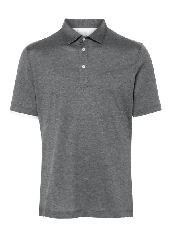 Brunello Cucinelli Layered-effect Polo Shirt - Grey
