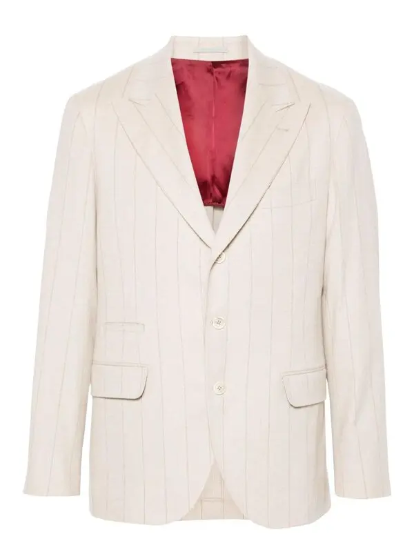 Brunello Cucinelli Striped Blazer - Neutrals