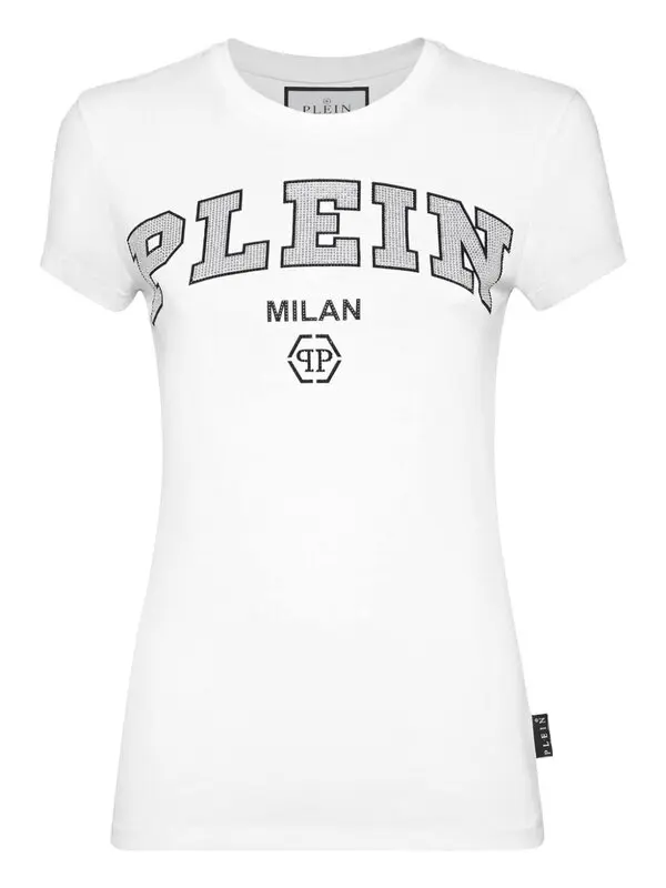 Philipp Plein Crystal-logo T-shirt - White