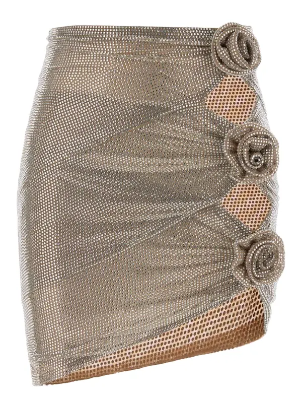 Giuseppe Di Morabito Rhinestone-embellished Tulle Mini Skirt - Neutrals