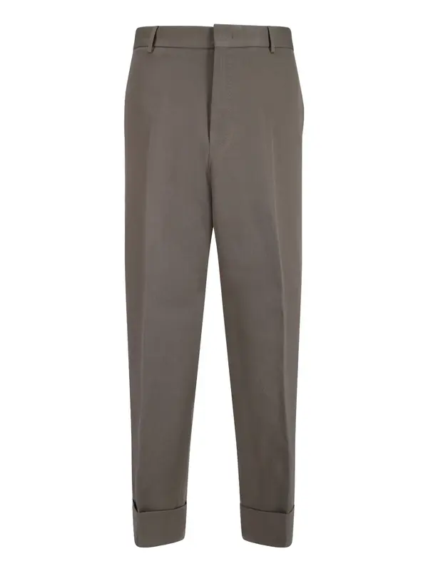 PT TORINO Tapered Cotton Trousers - Brown