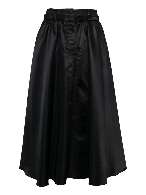 JUUN.J Double Waist A-line Skirt - Black