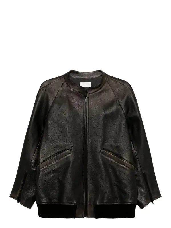 THE ROW Kengia Leather Jacket - Brown
