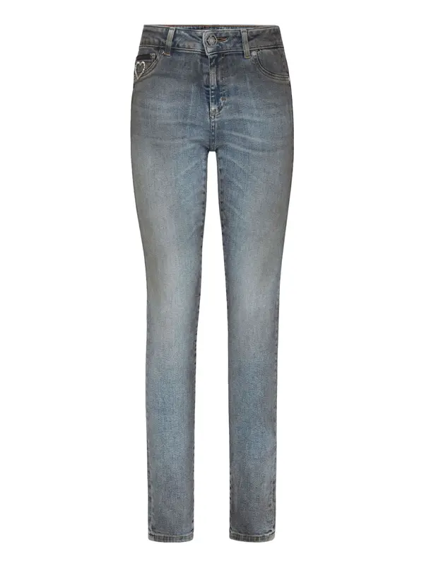 Philipp Plein Logo Appliqué Skinny Jeans - Blue