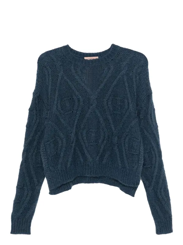 TWINSET Logo-embossed Sweater - Blue