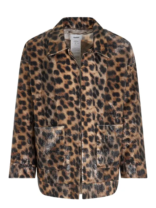 DOUBLET Leopard Print Fur Jacket - Brown