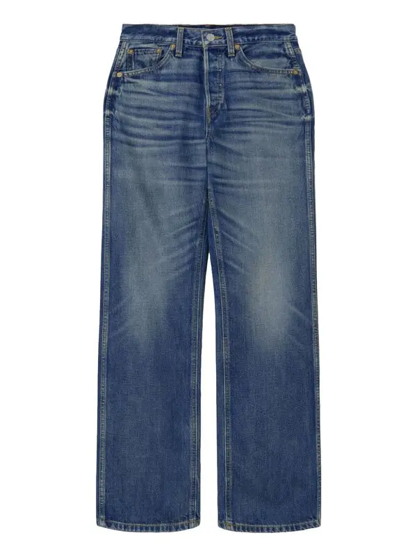 RE/DONE High-rise Straight Jeans - Blue