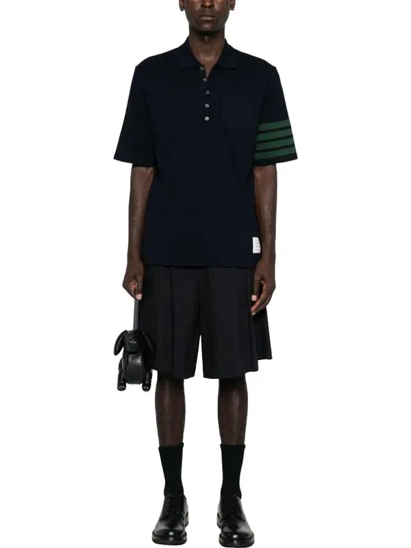Thom Browne Piqué Polo Shirt - Blue