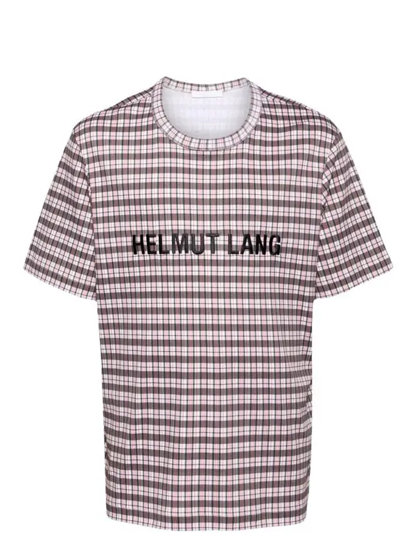 Helmut Lang Logo-print Checked T-shirt - White