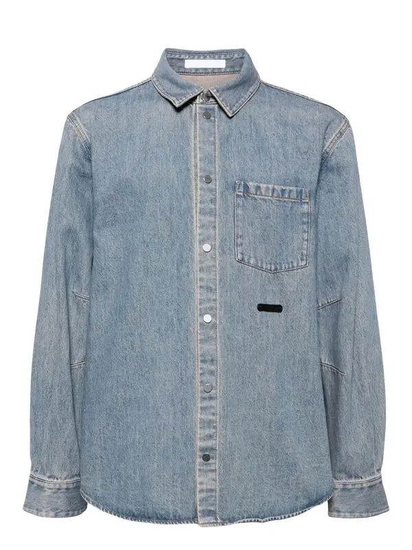 Helmut Lang Curved Denim Shirt - Blue