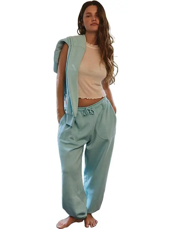 Free People Slow It Down Joggers - Blue Elixir