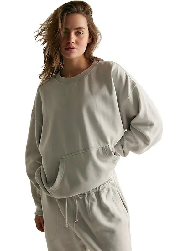 Free People Cotton Blend Pullover - Oyster