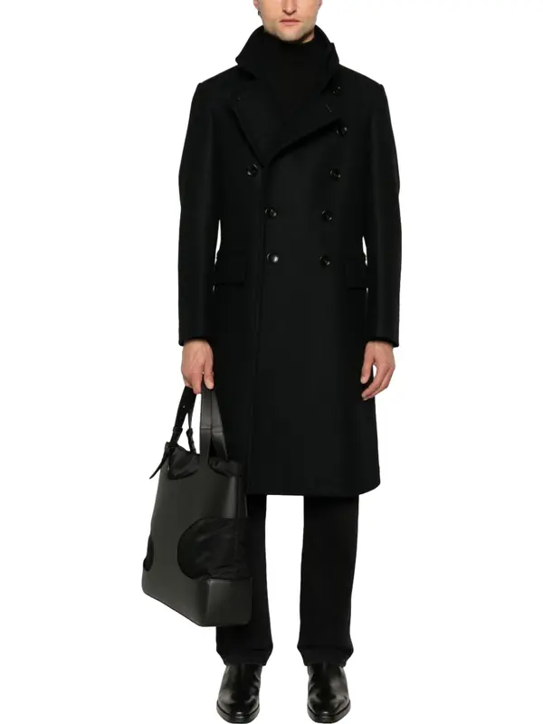 TOM FORD Felted Wool Coat - Black