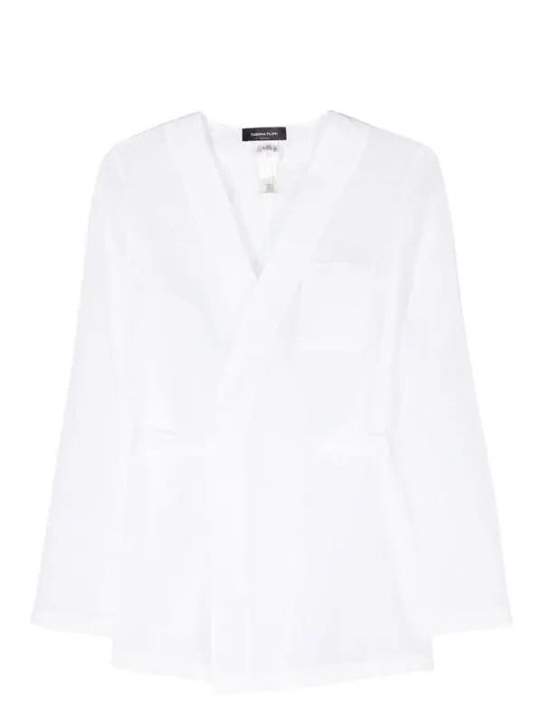 Fabiana Filippi V-neck Muslin Wrap Jacket - White