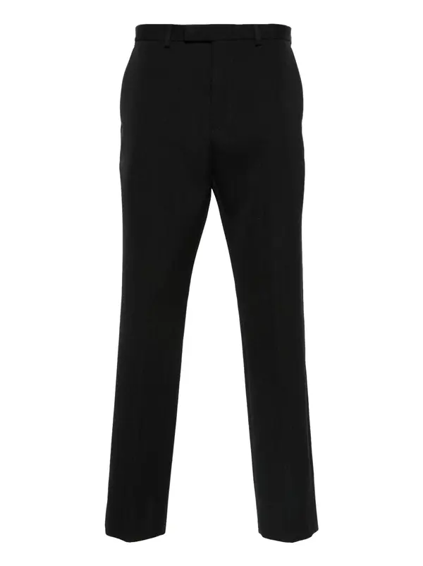 Gucci Logo-embroidered Wool Trousers - Grey