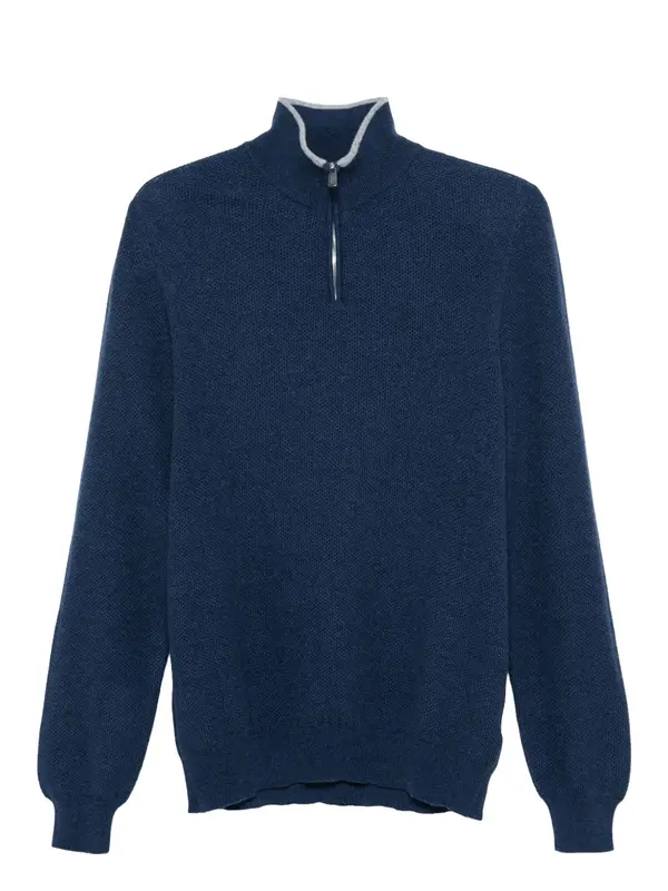 Fedeli Cashmere Pullover - Blue