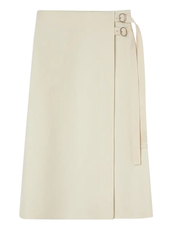 JIL SANDER Wrap-design Midi Skirt - White