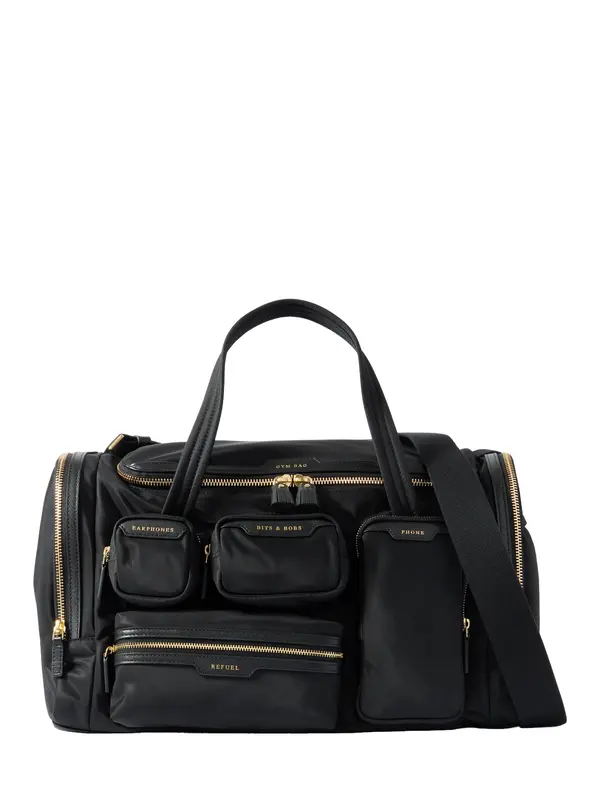 ANYA HINDMARCH Gym Leather-trimmed Econyl Tote - Black