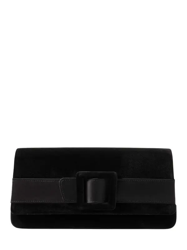 Manolo Blahnik Maygot Buckle-embellished Clutch - Black