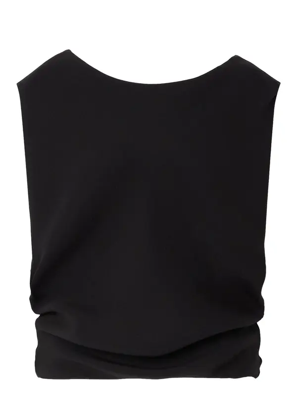 Loro Piana Cristyn Gathered Silk Crepe De Chine Top - Black