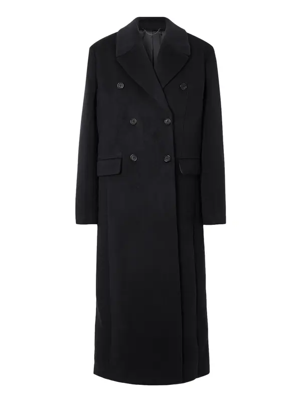 TOTEME Double-breasted Recycled Cashmere Coat - Black