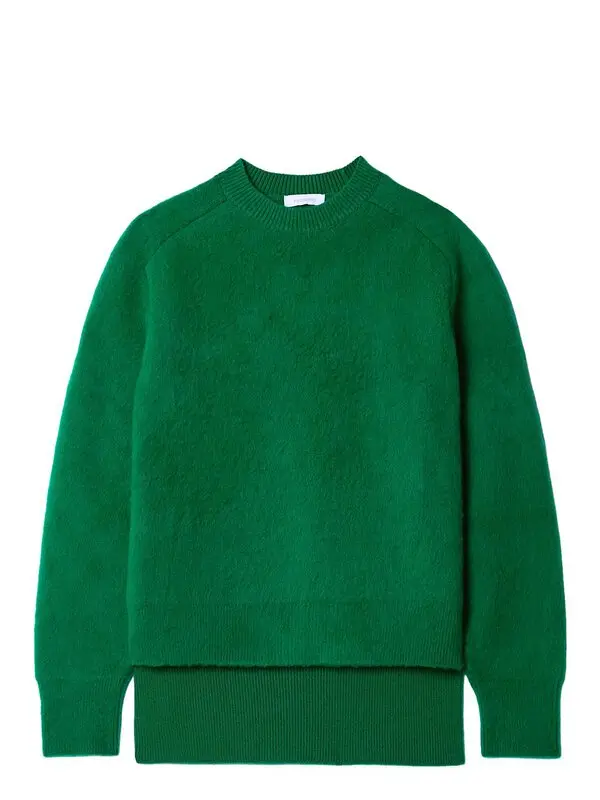 Rabanne Chain-embellished Brushed-wool Sweater - Green
