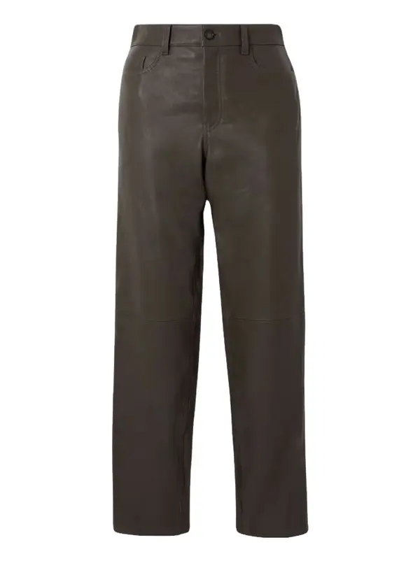 TOTEME Straight-leg Leather Pants - Brown